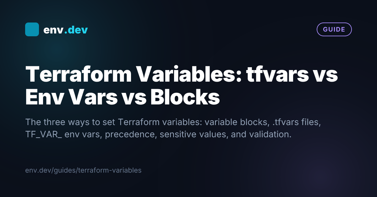Terraform Variables: tfvars vs Env Vars vs Blocks — env.dev